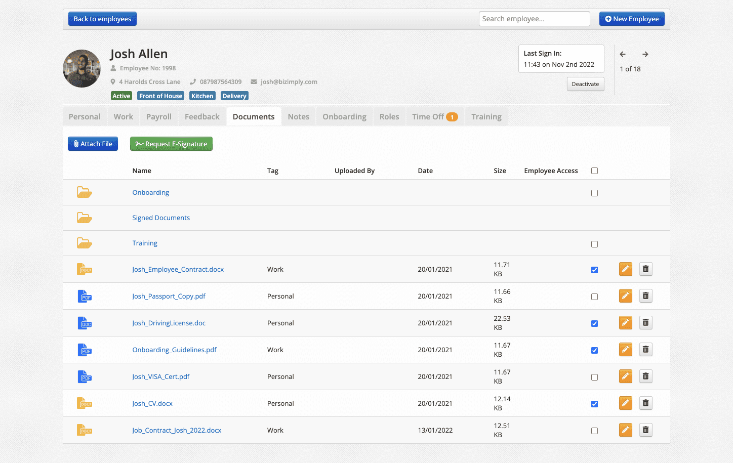 Employee Document Management & E-Signature - Bizimply